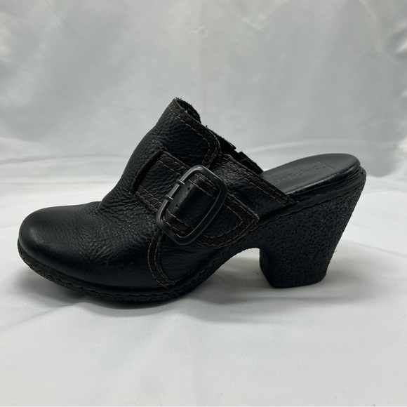 boc | Shoes | Boc Black Leather Chunky Heeled Clogs Size 7 | Poshmark